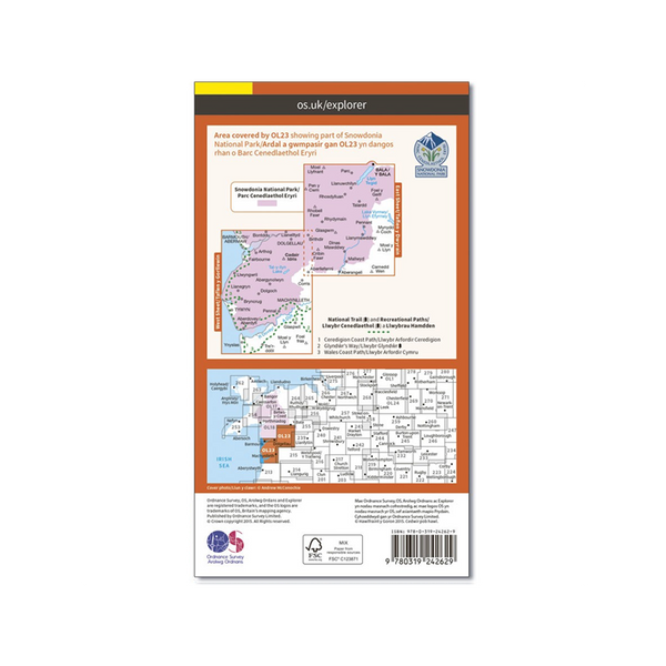 OS Explorer Map - Cadair Idris & Bala Lake - OL23 (incl. mobile ...